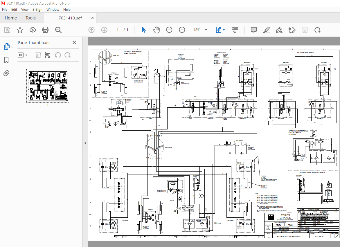 Terex Crane RT200 RT200-1 Hydraulic Schematics Manual – PDF DOWNLOAD