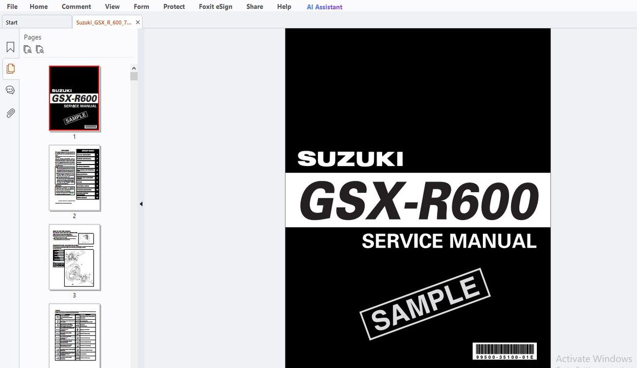 2006 Suzuki GSX-R600 Service Manual - PDF DOWNLOAD