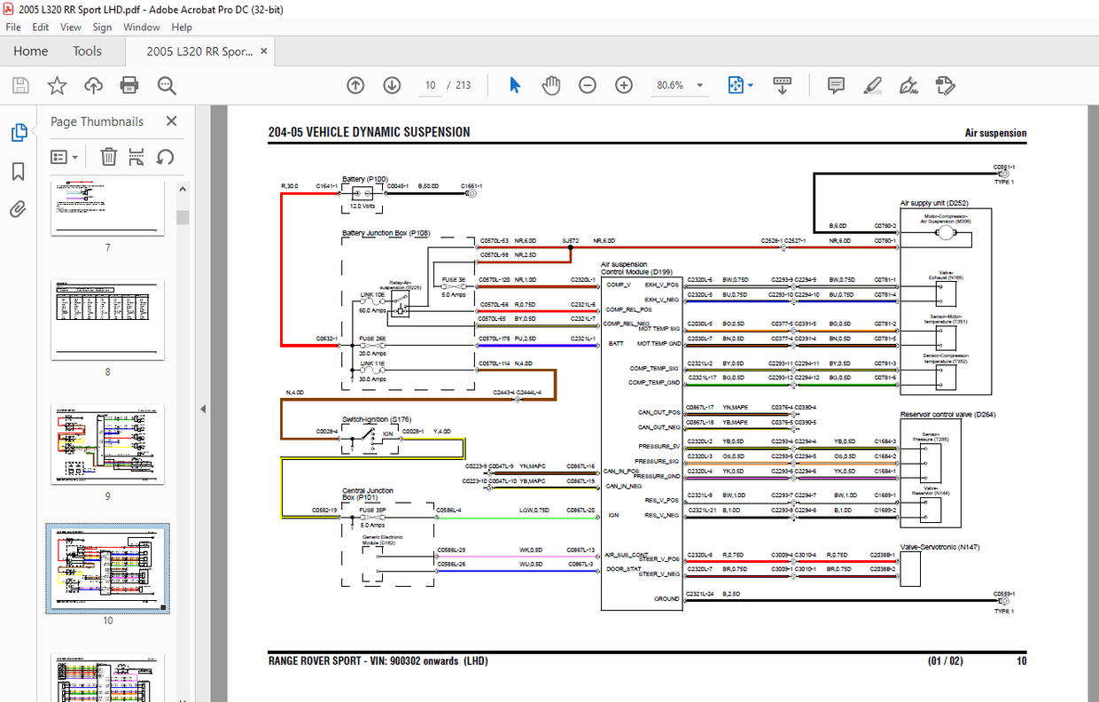 2006 Land Rover L320 Range Rover Sport Electrical Circuit Diagrams Manual – PDF DOWNLOAD
