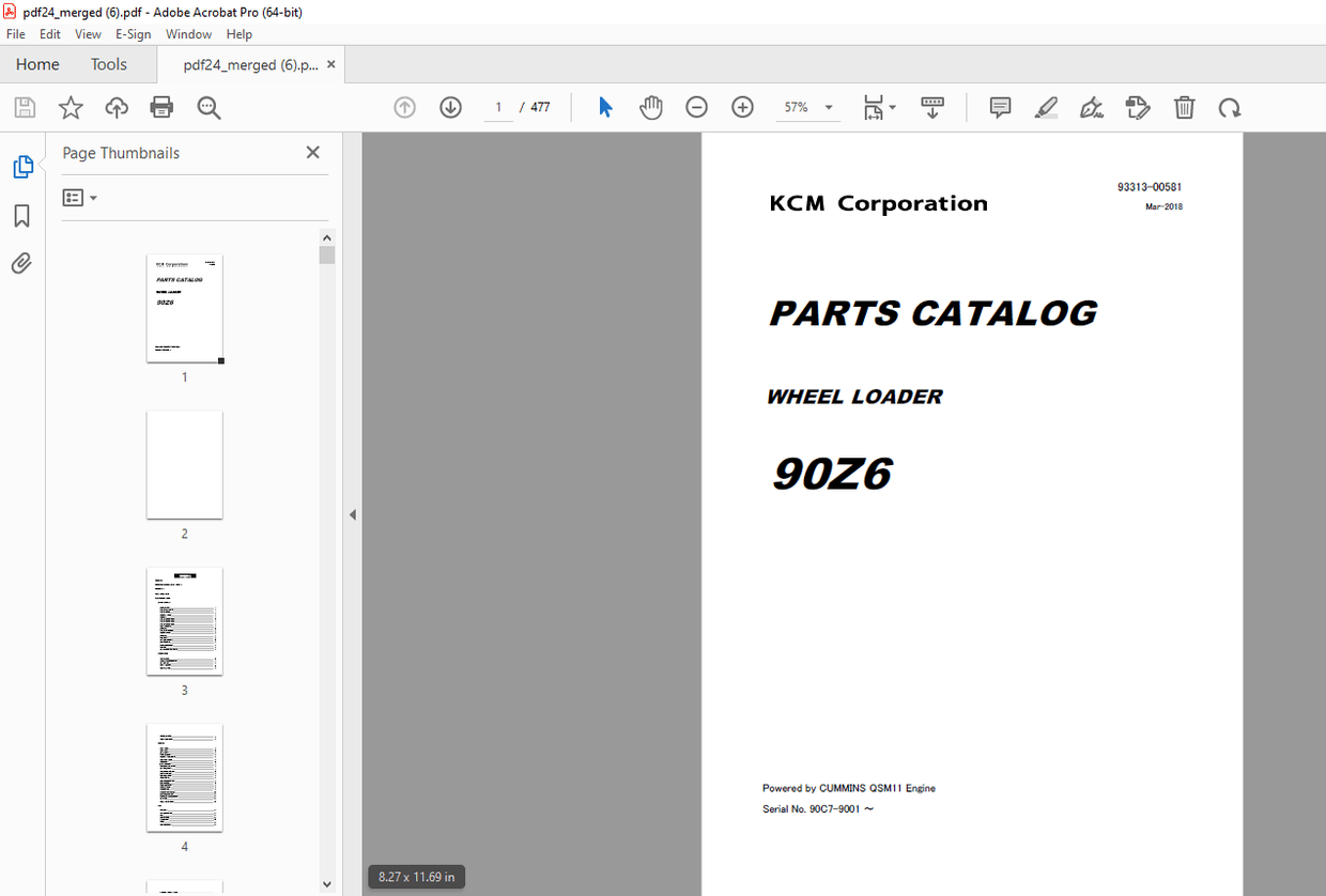 KCM 90Z6 Wheel Loader Cummins QSM11 Engine Shop Manual - PDF DOWNLOAD