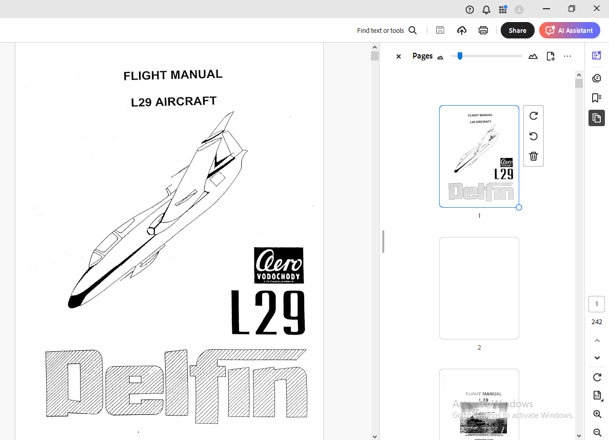 Delfin L29 Aircraft 1983 Flight Manual - PDF DOWNLOAD