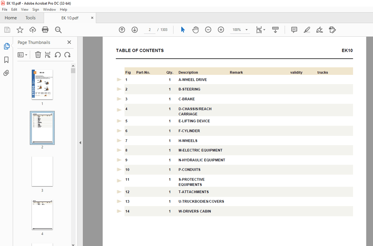 STILL STED Forklift EK 10 Vertical order picking truck Spare Parts List Manual – PDF DOWNLOAD