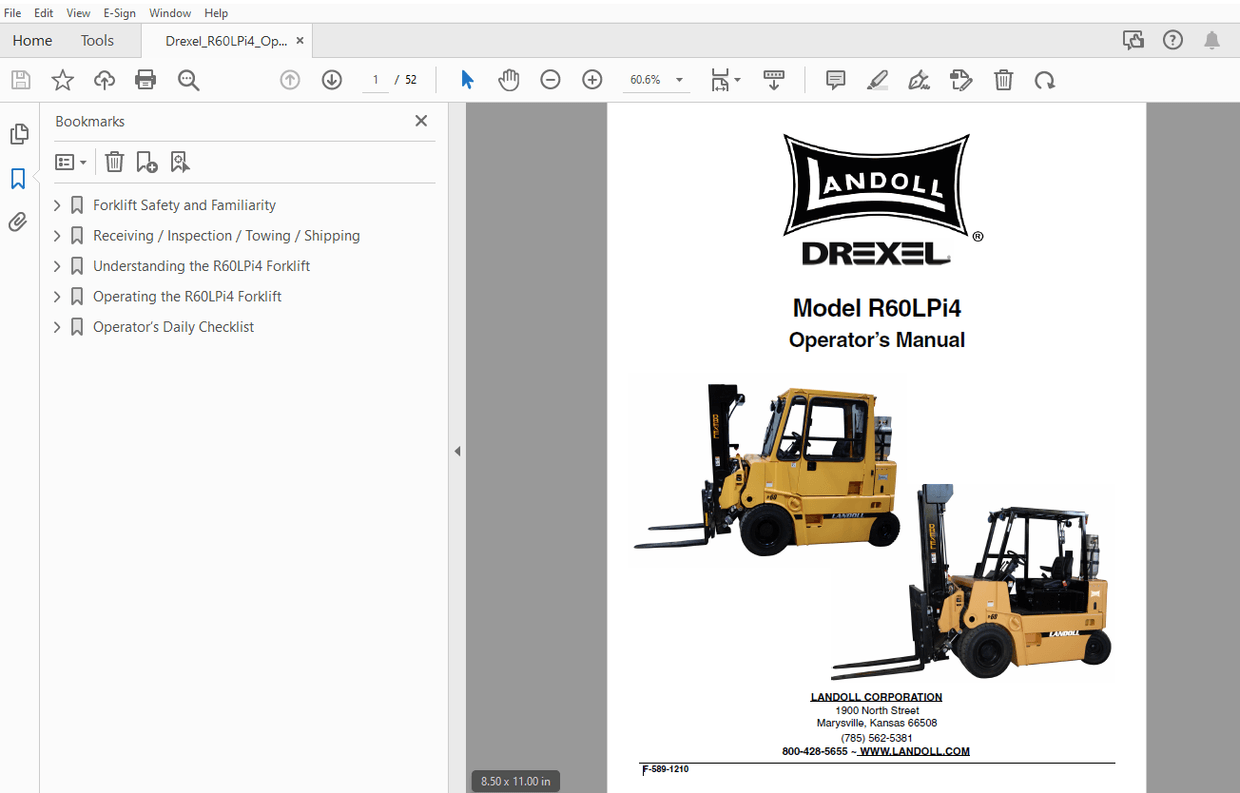 Drexel R60LPi4 Operators Manual_F-589-1210 – PDF DOWNLOAD