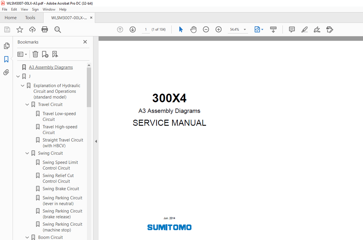 Linkbelt Sumitomo 300X4 A3 Assembly Diagrams REPAIR WORKSHOP MANUAL - PDF DOWNLOAD