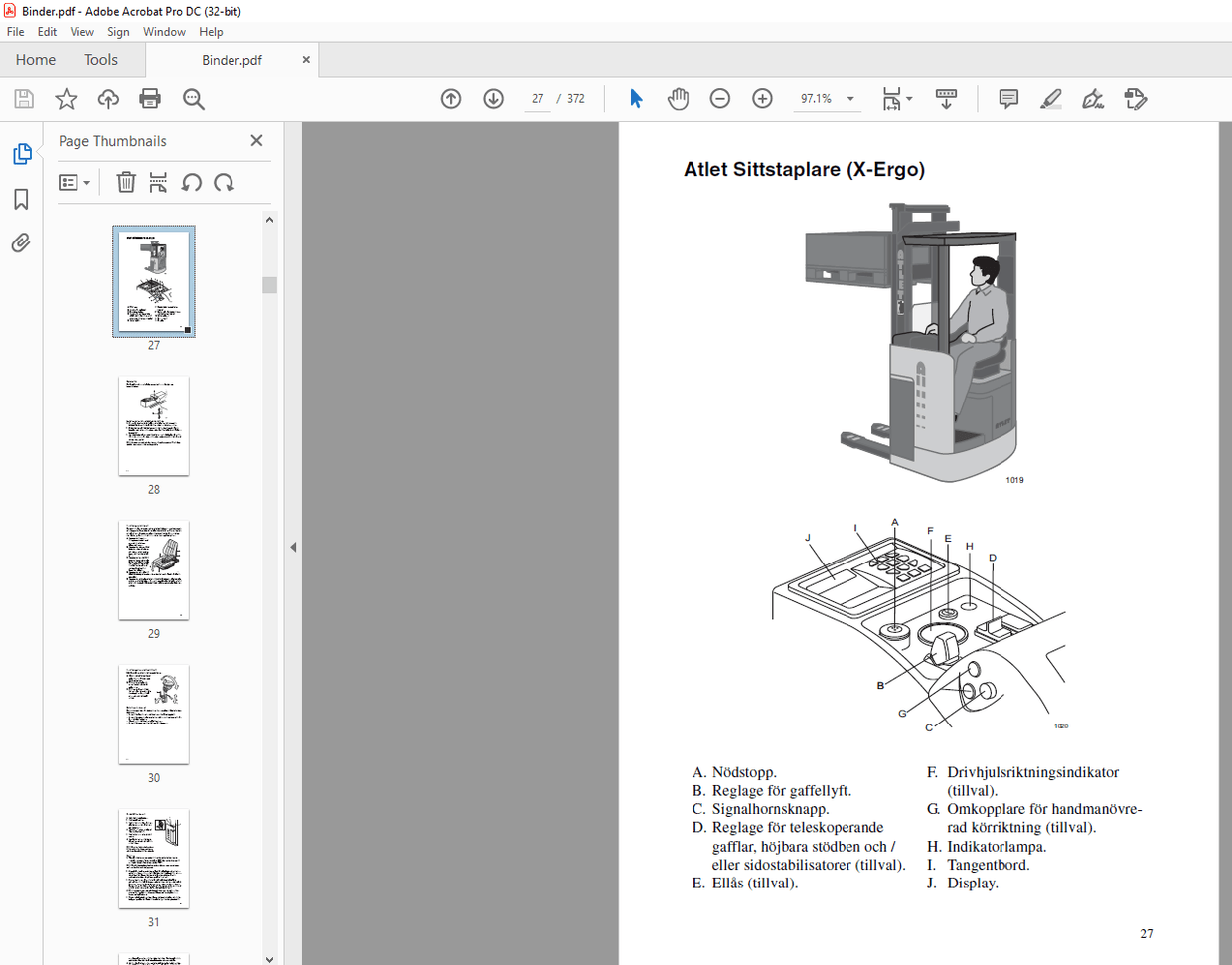 Atlet Forklift A-SERIES INSTRUCTION HANDBOOK Manual - PDF DOWNLOAD
