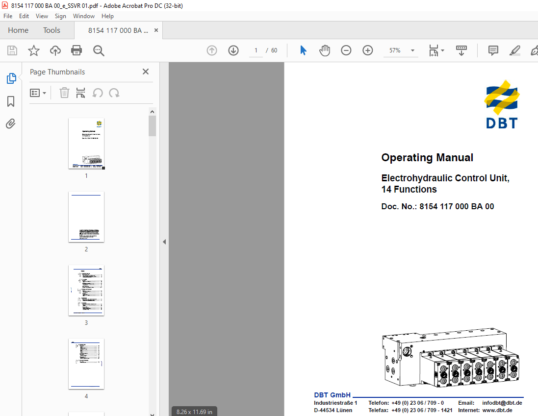 CAT DBT Electrohydraulic Control Unit, 14 Functions Operating Manual ...