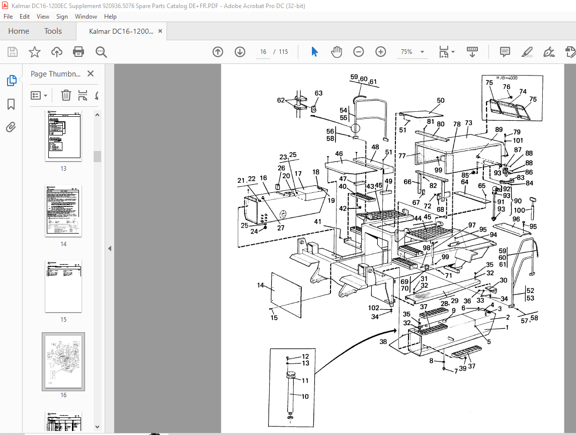 Kalmar DC16-1200EC Supplement Spare Parts Catalogue Manual 920936.5076 – PDF DOWNLOAD
