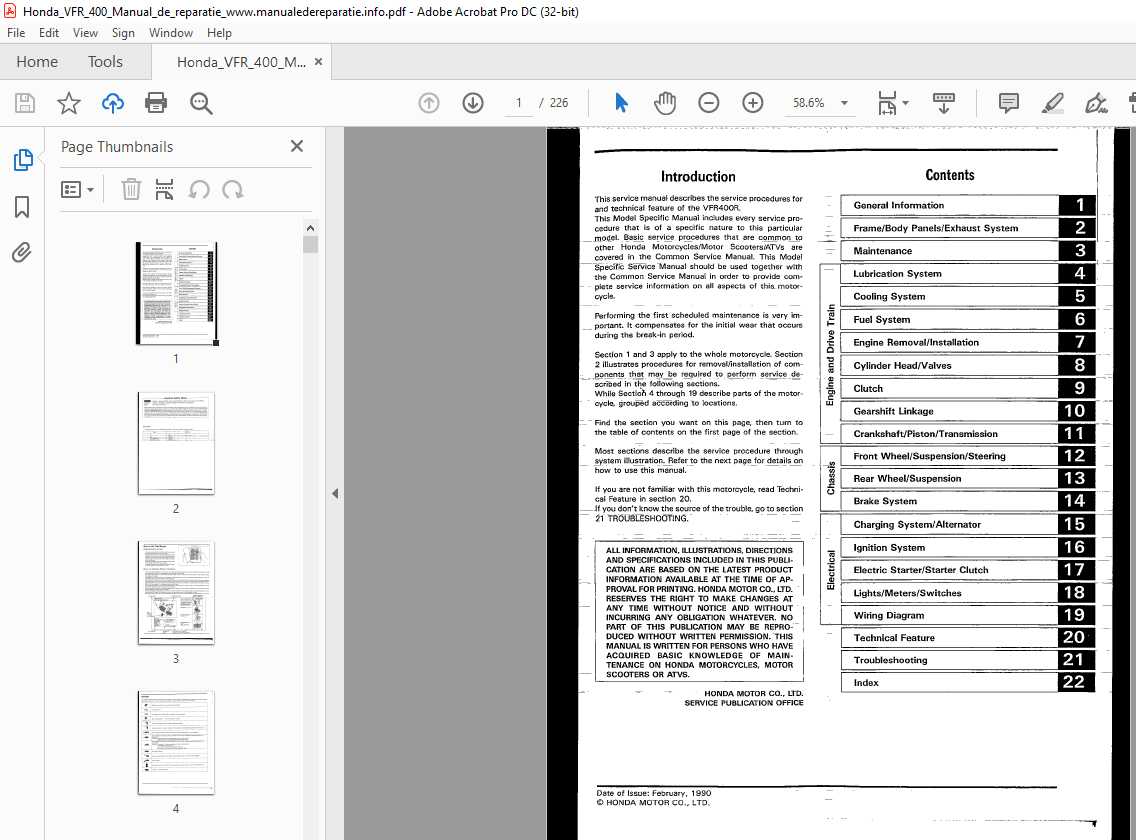 Honda VFR 400 Service Manual - PDF DOWNLOAD