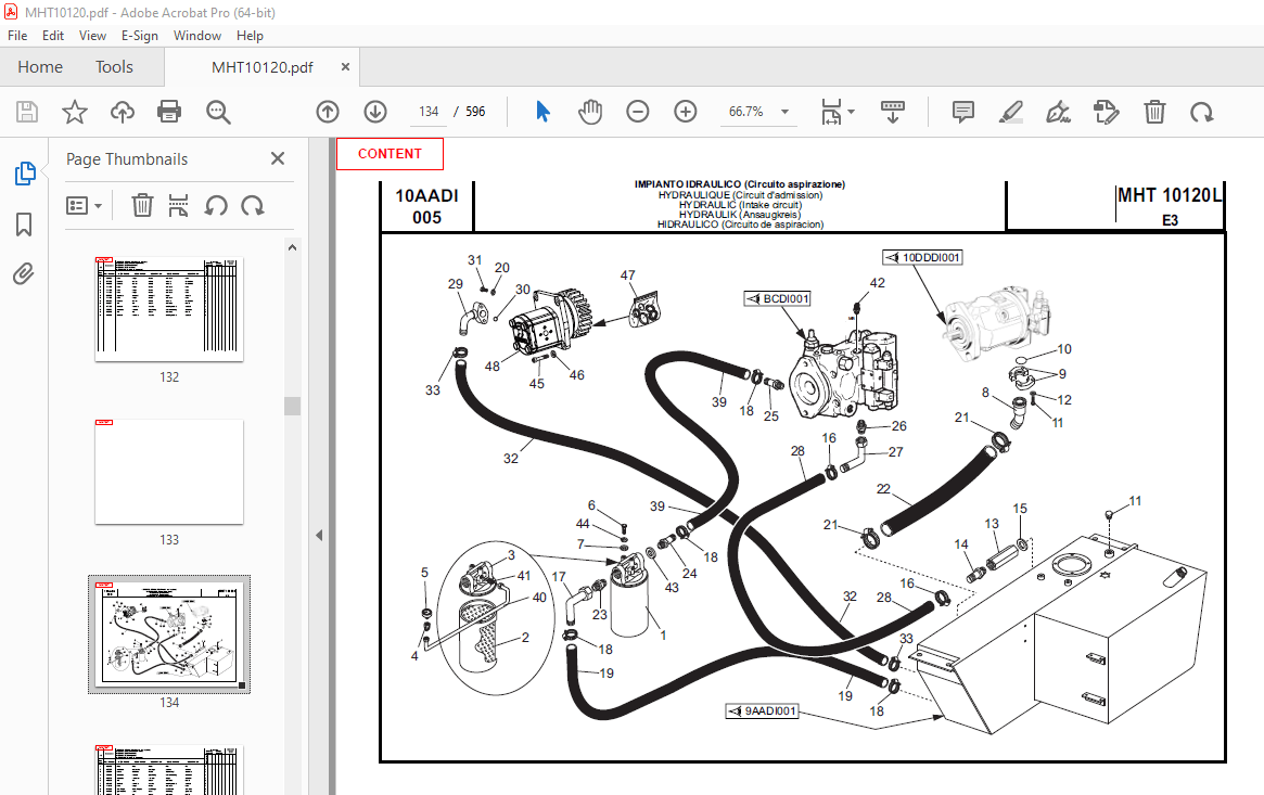 Manitou Forklift MHT 10120 M Series Parts Manual – PDF DOWNLOAD