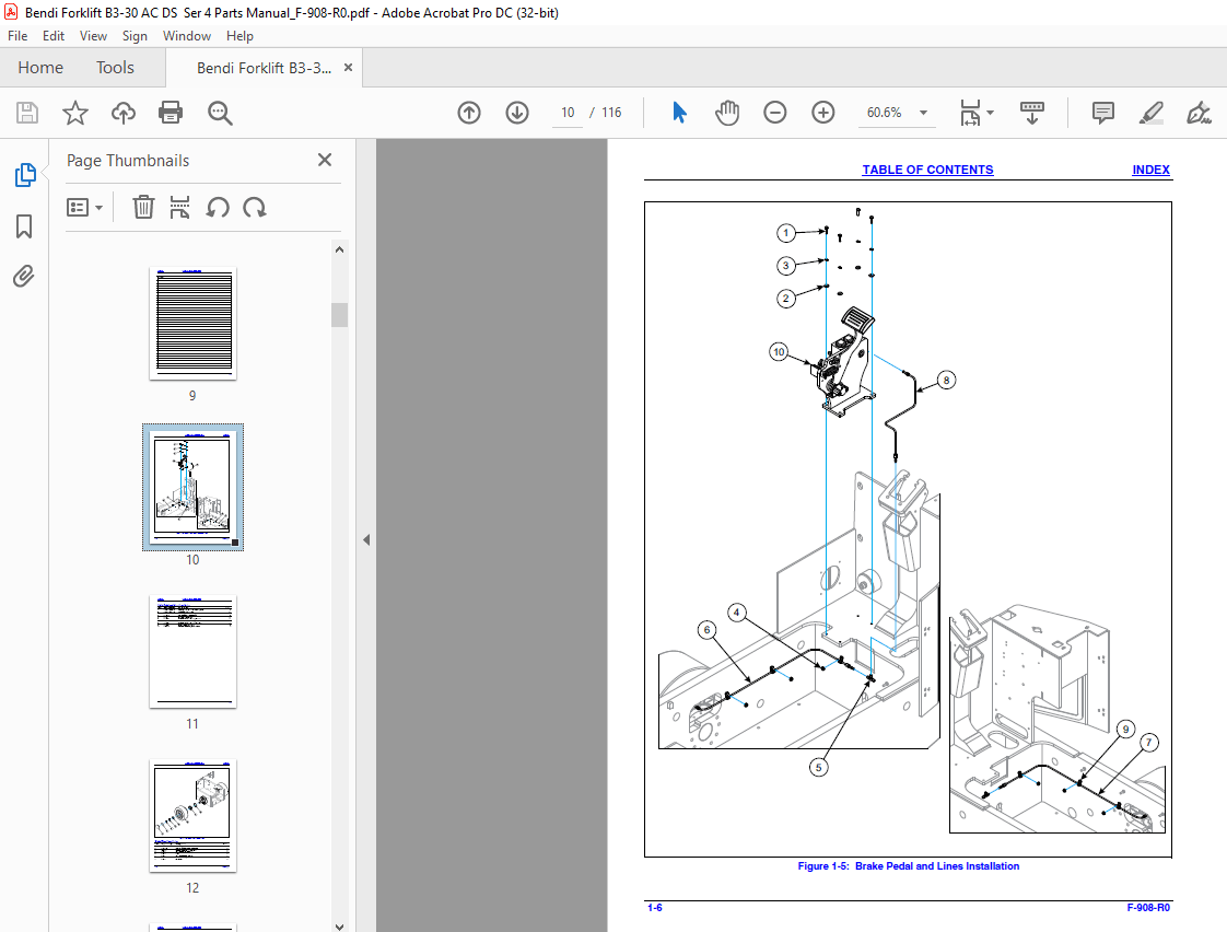 Bendi Landoll B3-30AC/DS Actuated Counterbalance Forklift Parts Manual ...