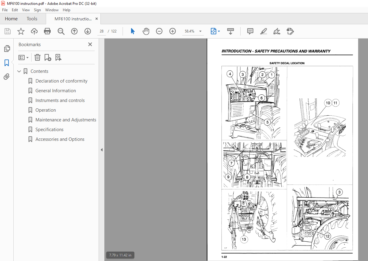 MASSEY FERGUSON MF6100 Tractors Operation Instruction Manual - PDF DOWNLOAD