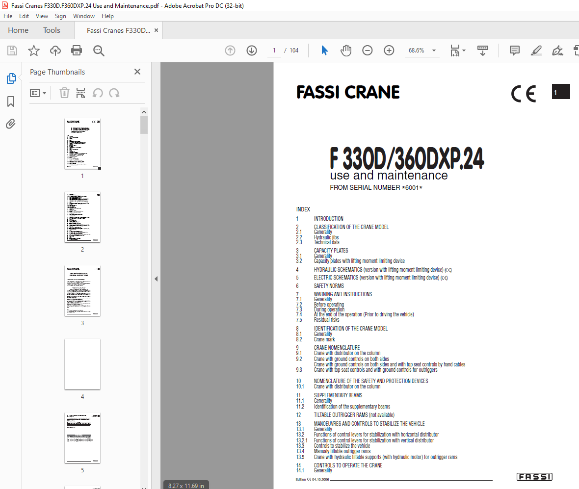 Fassi Crane F330D.F360DXP.24 Use and Maintenance Manual – PDF DOWNLOAD