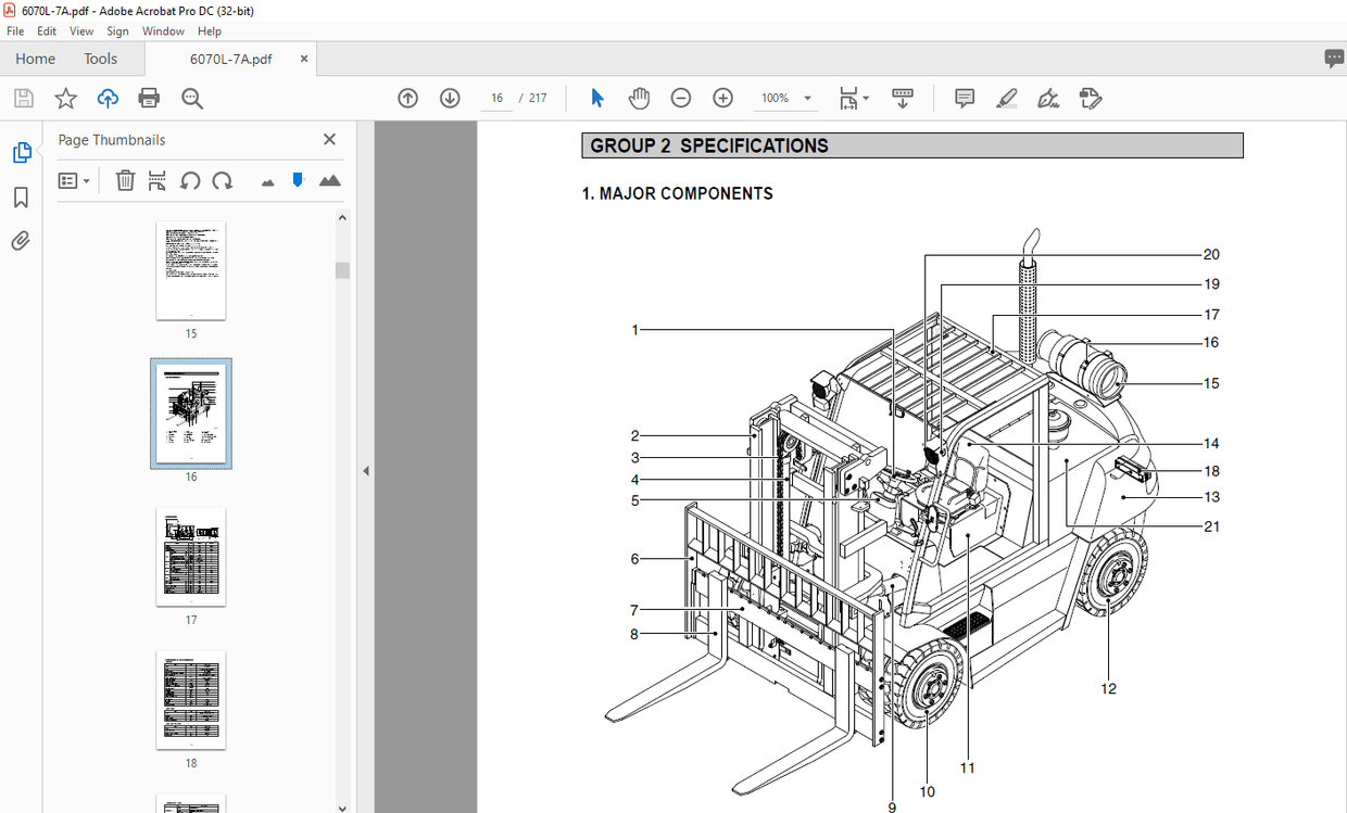 Hyundai Forklift 60L-7A 70L-7A Service Manual – PDF DOWNLOAD