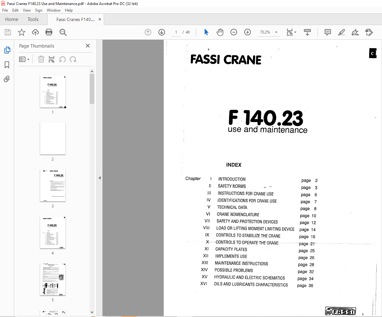 Fassi Cranes F140.23 Use and Maintenance Manual PDF