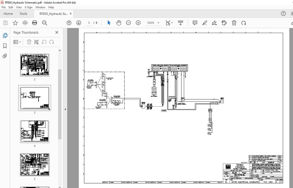 Terex Crane RT 600 Hydraulic Schematic Manual – PDF DOWNLOAD