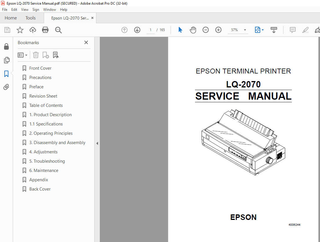 Epson LQ-2070 EPSON TERMINAL PRINT Service Manual - PDF DOWNLOAD
