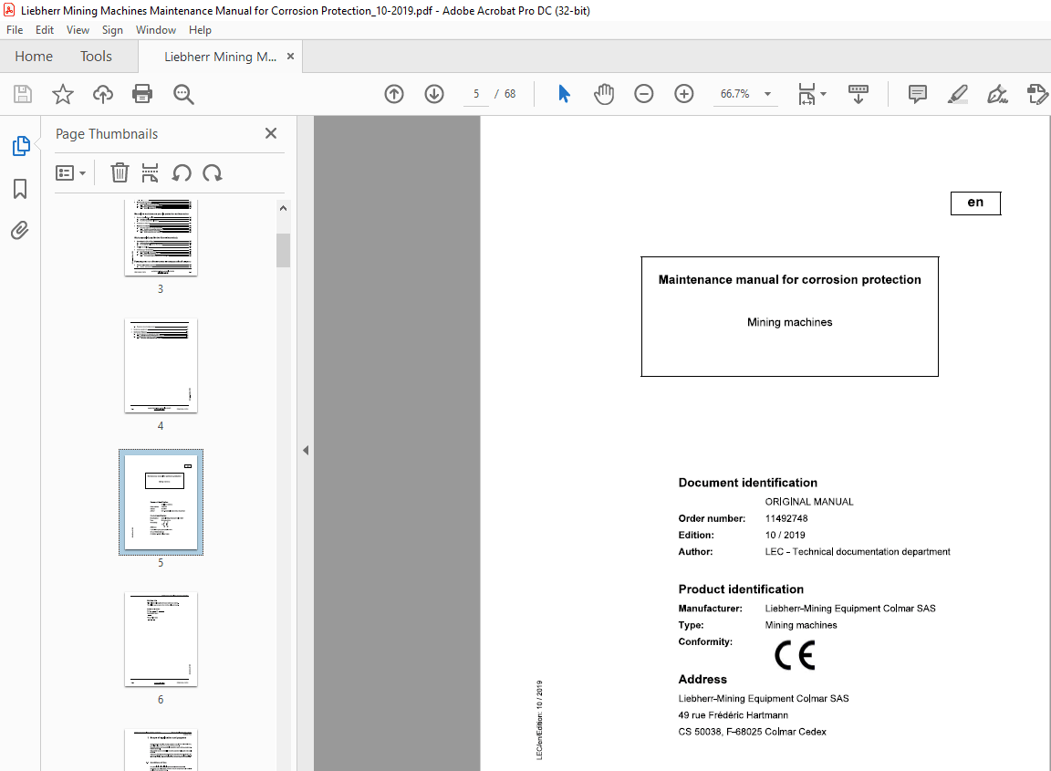 Liebherr Mining Excavators Maintenance Manual - PDF DOWNLOAD