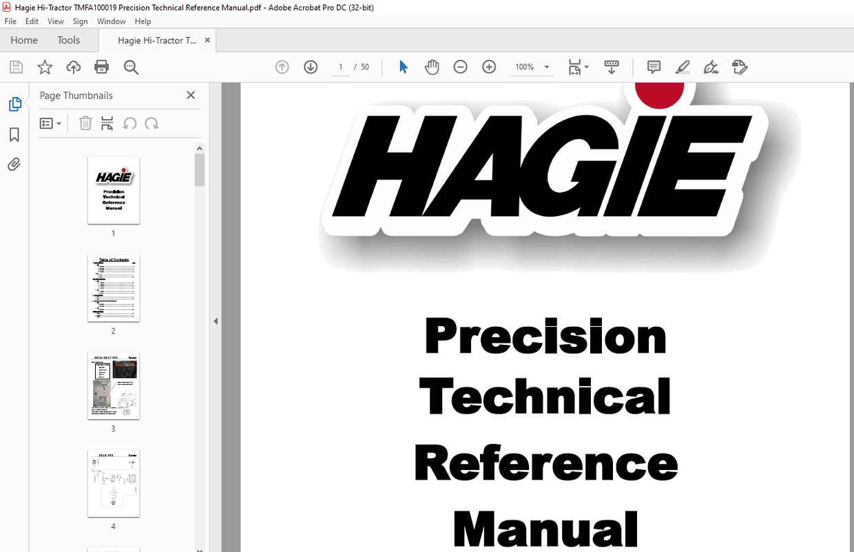 Hagie Hi-Tractor Precision Technical Reference Manual – PDF DOWNLOAD