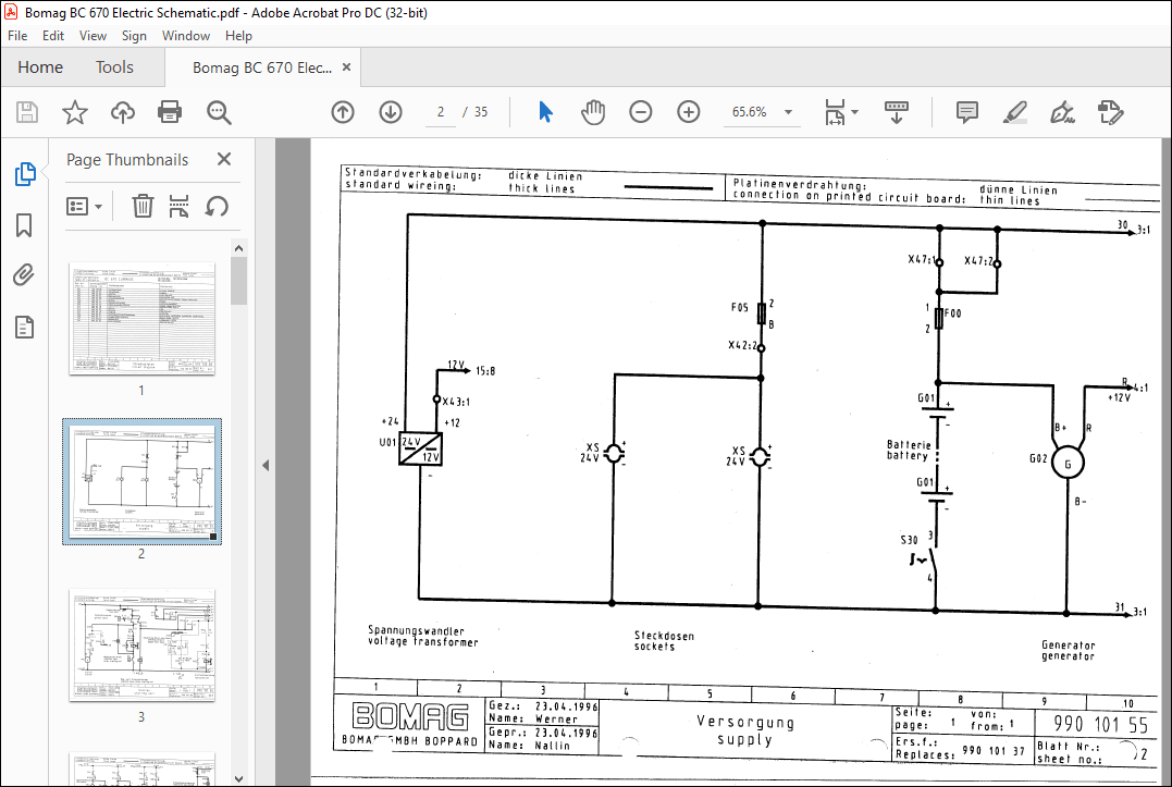 Bomag BC 670 Electric Schematic Manual – PDF DOWNLOAD