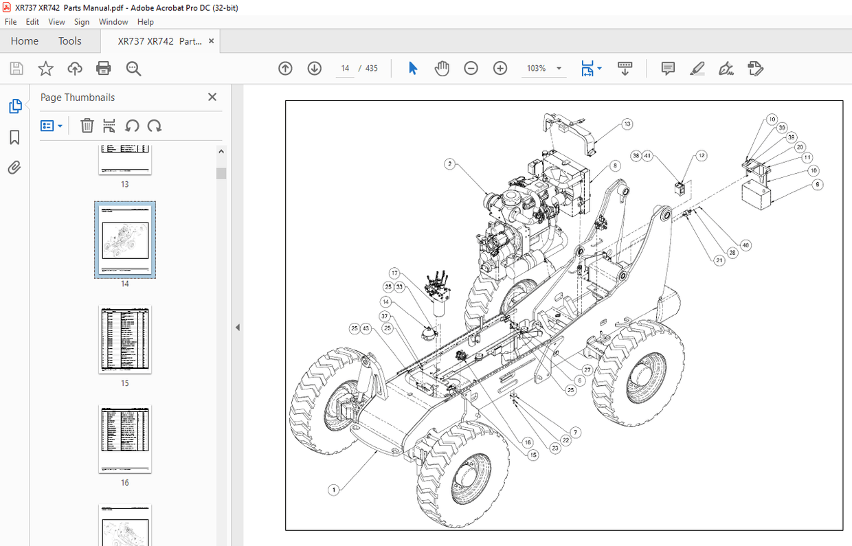 Xtreme Telehandler XR737-742 Forklift Parts Manual – PDF DOWNLOAD