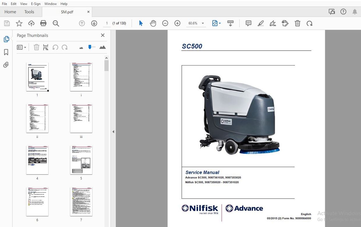 Nilfisk Advance SC500 Service Manual - PDF DOWNLOAD