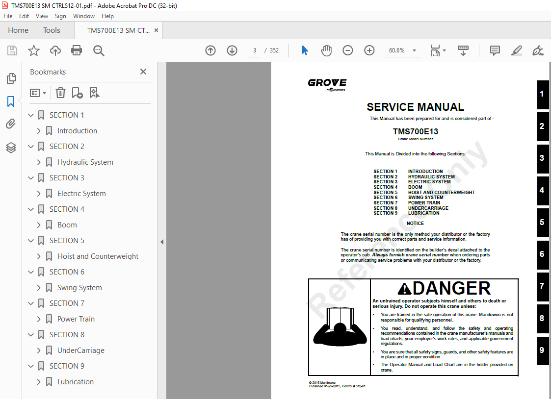 Manitowoc Grove TMS800E Service Manual – PDF DOWNLOAD