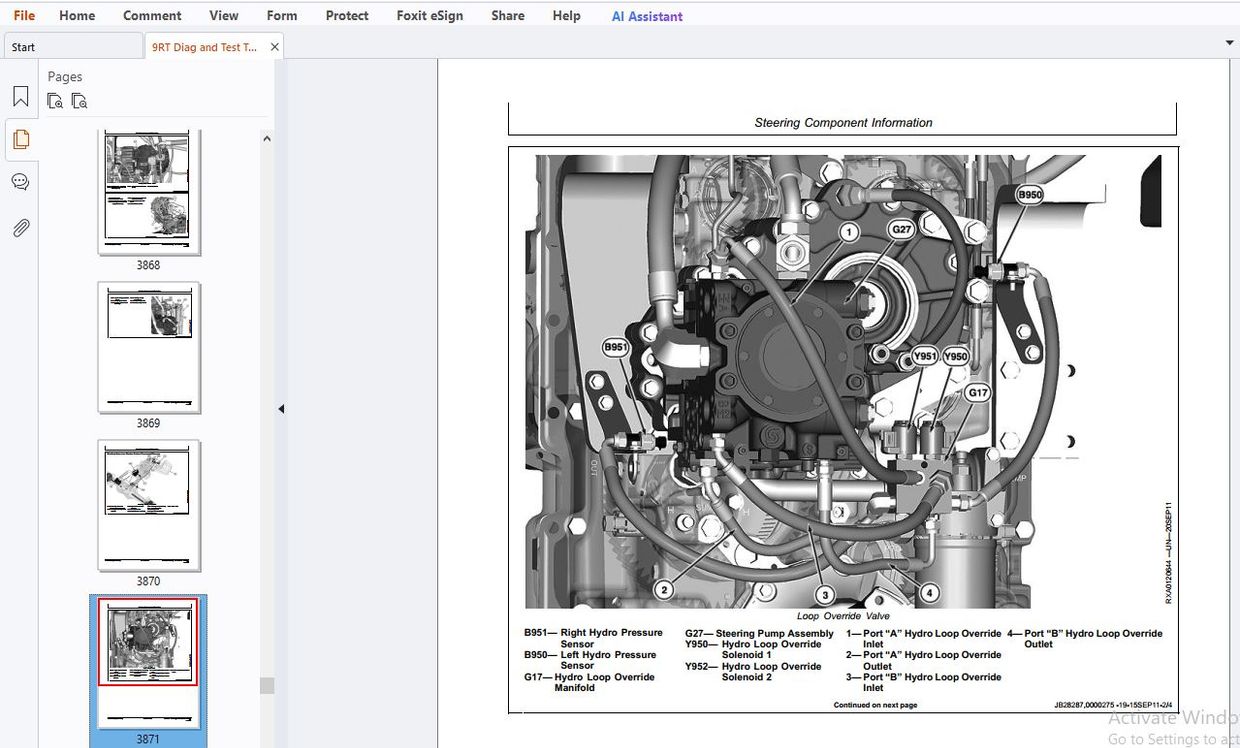 John Deere 9460RT,9510RT, & 9560RT Diagnostic Technical Manual TM110819 ...