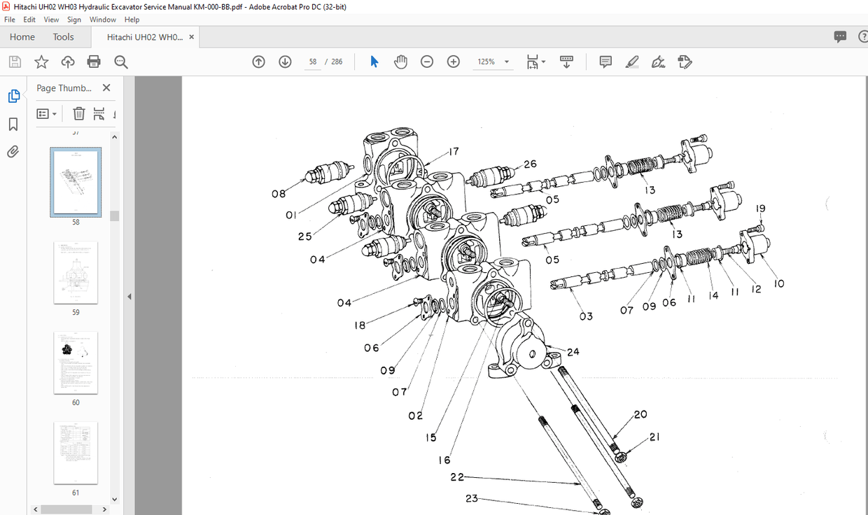 Hitachi UH02 WH03 Hydraulic Excavator Service Manual KM-000-BB – PDF ...