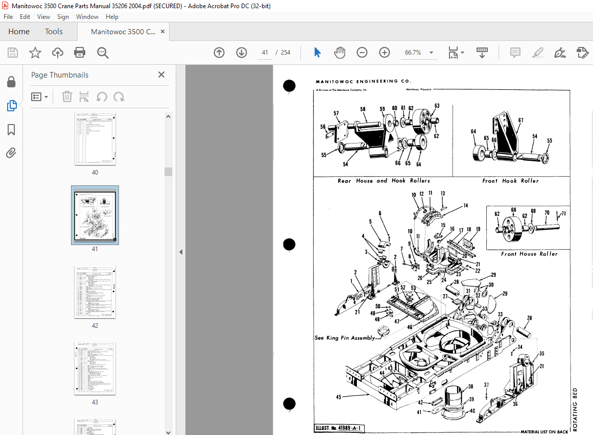 Manitowoc Traditional Crane 3500 Parts Manual SN 35206 - PDF