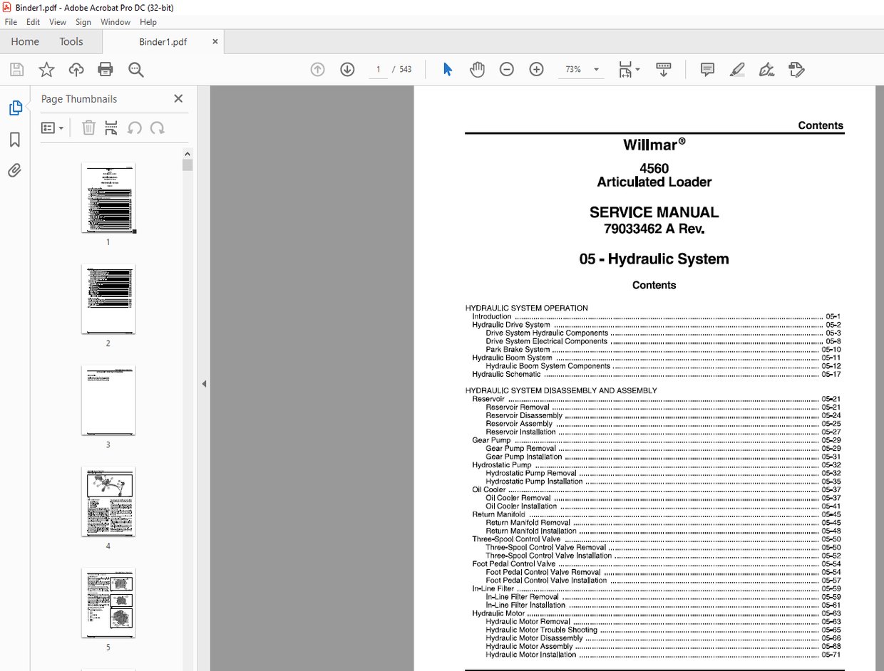 Willmar NA Material Handling 4560 Articulated Loader Service Manual ...