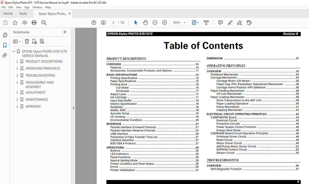Epson Stylus Photo 870 - 1270 Service Manual SEIJ9901 - PDF DOWNLOAD