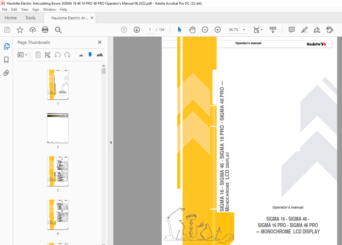 Haulotte Forklift SIGMA 16 – SIGMA 46 SIGMA 16 PRO – SIGMA 46 PRO ...