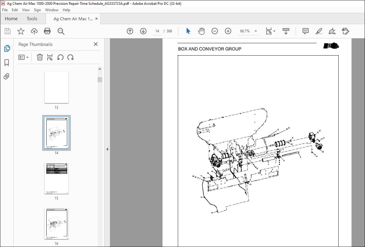 Ag Chem Air Max 1000 2000 Precision Repair Time Schedule Manual ...