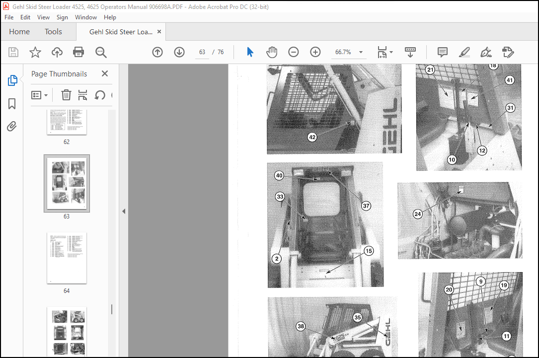 Gehl 4525 4625 Skid Loader Operator’s Manual 906698 – PDF DOWNLOAD