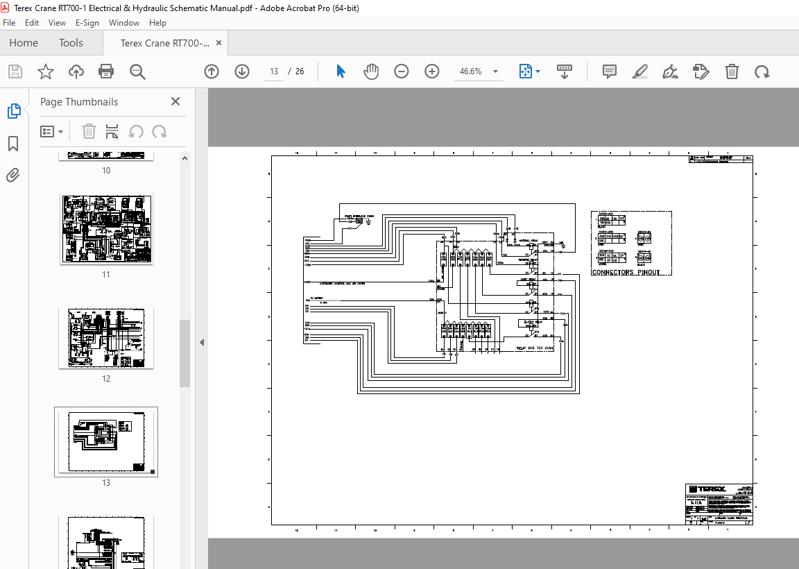 Terex Crane RT700-1 Electrical & Hydraulic Schematic Manual – PDF DOWNLOAD