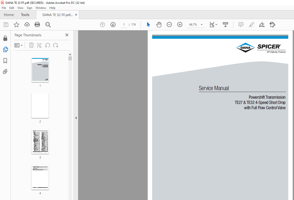 Dana Spicer TE27 & TE32 4 Powershift Transmission Service Manual – PDF ...