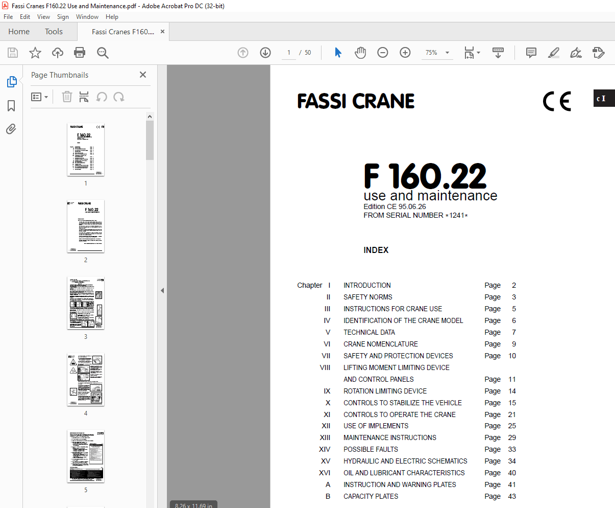 Fassi Cranes F160.22 Use and Maintenance Manual – PDF DOWNLOAD