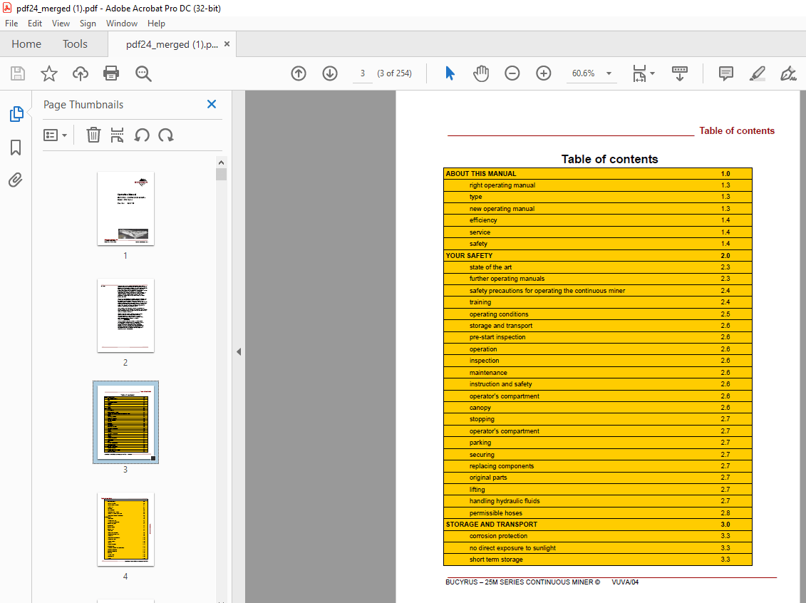 CAT BUCYRUS CONTINUOUS MINER 25M Series Operation Manual BI631321 - PDF ...
