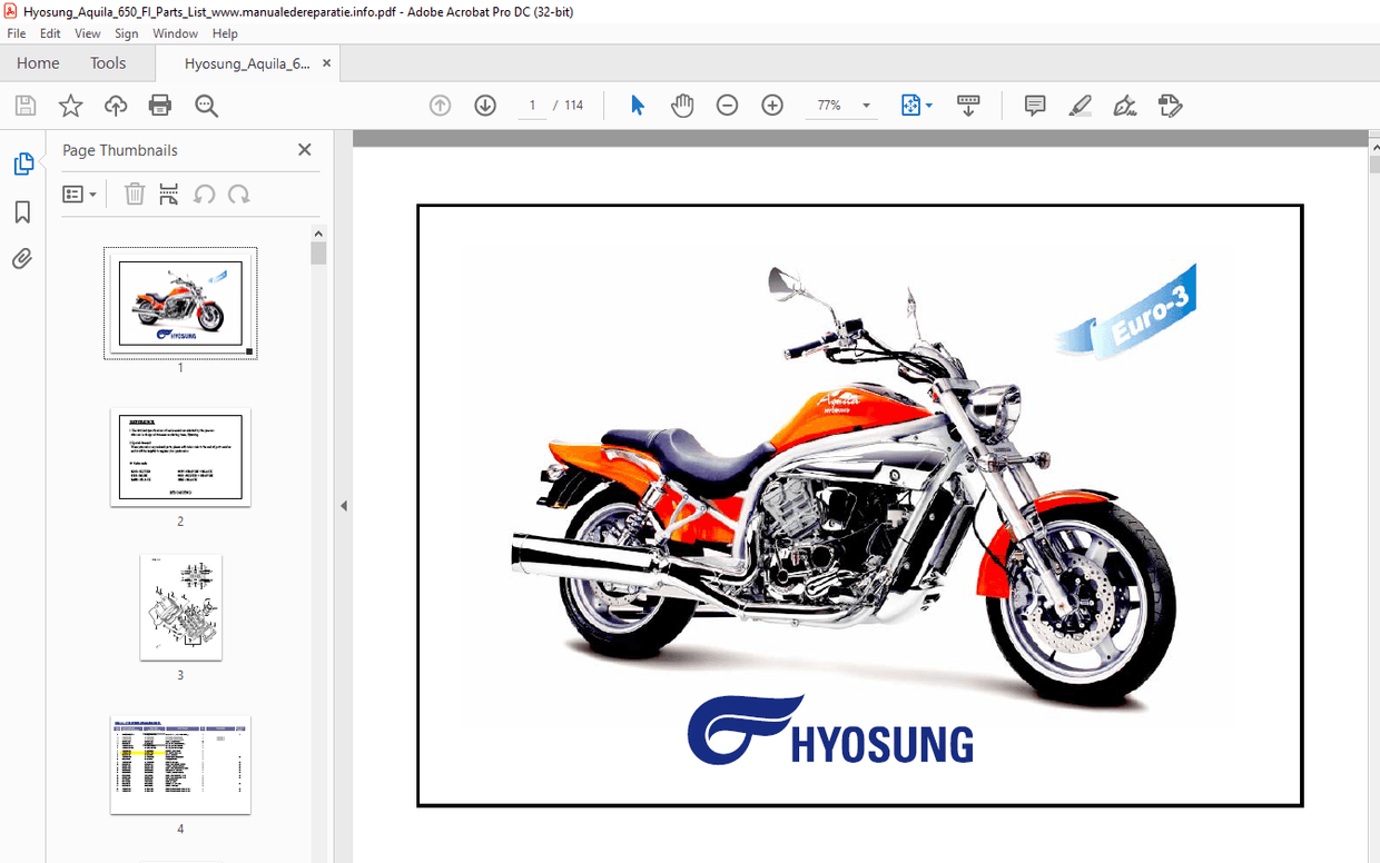 Hyosung Aquila 650 FI Parts Manual - PDF DOWNLOAD
