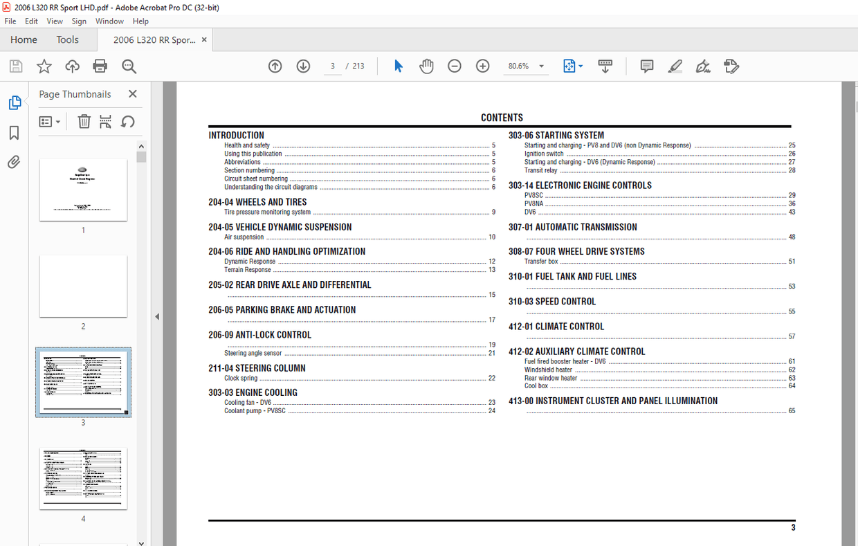 2006 Land Rover L320 Range Rover Sport LHD Electrical Circuit Diagrams ...