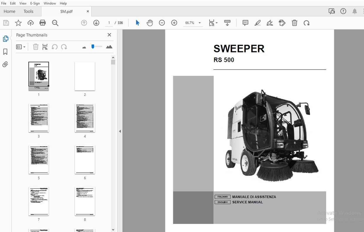 Nilfisk Advance RS500 Sweeper Service Manual – PDF DOWNLOAD
