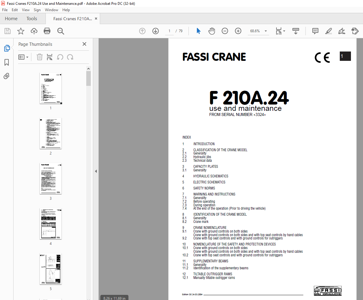Fassi Crane F210A.24 Use and Maintenance Manual – PDF DOWNLOAD