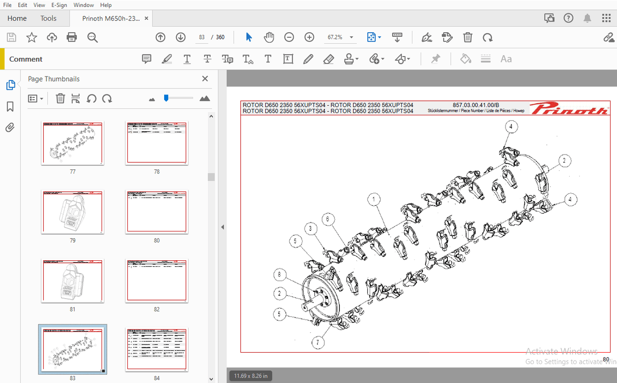 Prinoth M650h-2350 Parts Manual SN10344713 – PDF DOWNLOAD