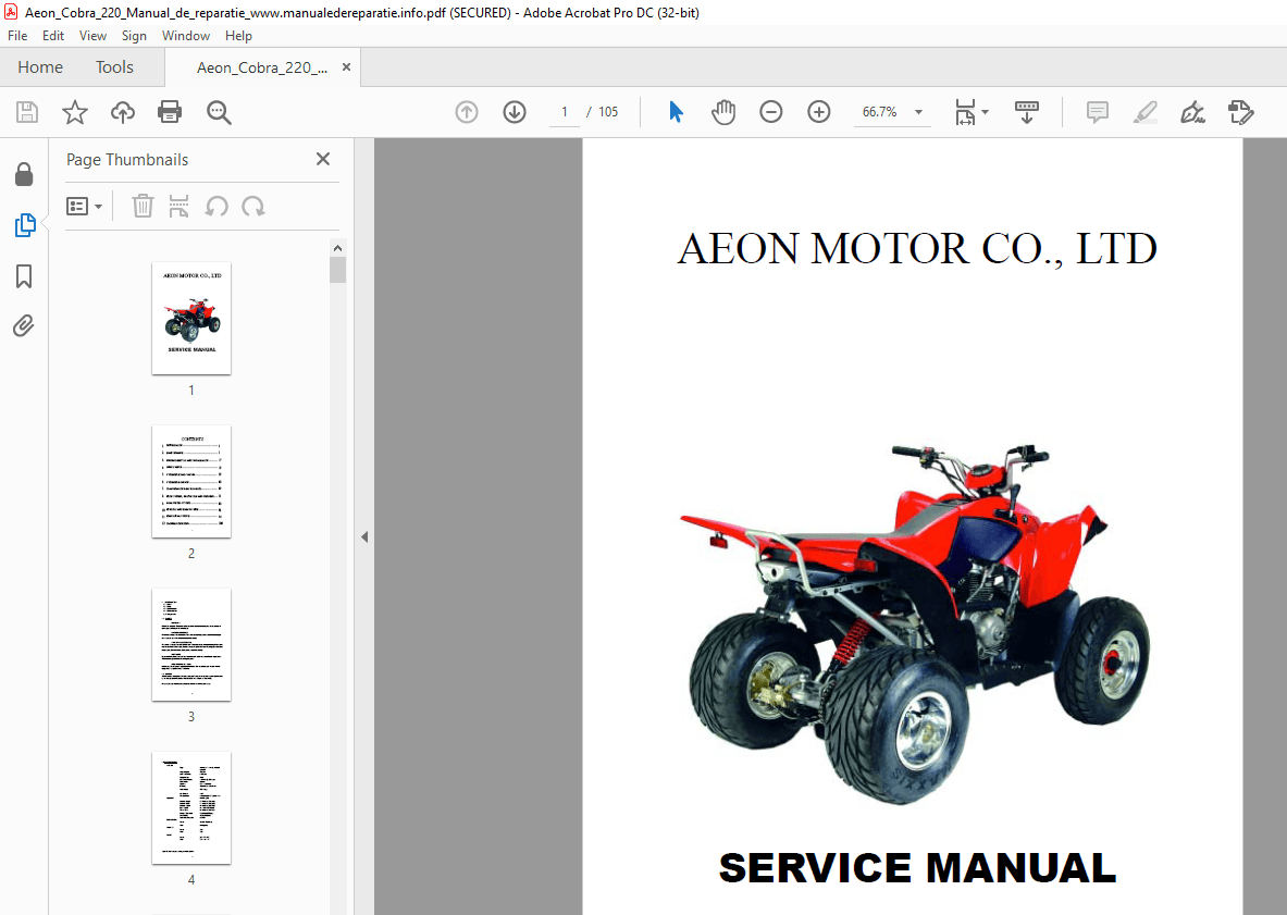 AEON COBRA 220 Service Manual - PDF DOWNLOAD