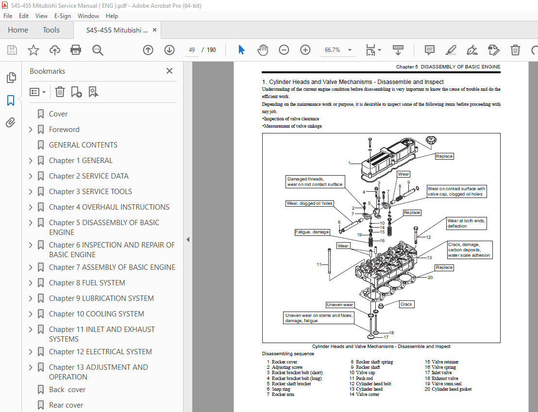 Mitsubishi S4S Diesel Engine Service Manual - PDF
