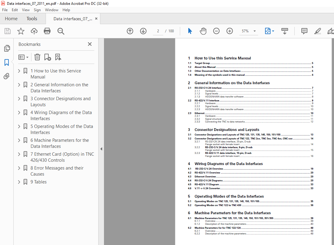 Heidenhain TNC 122 TNC 124 TNC 125 Service Manual 2011 - PDF