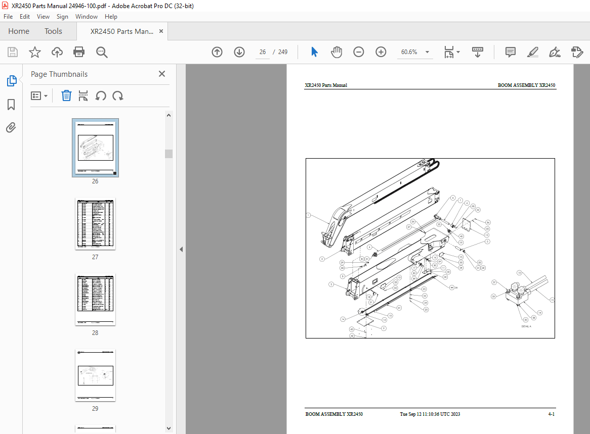 Xtreme XR2450 Telehandler Parts Manual 24946-100 – PDF DOWNLOAD