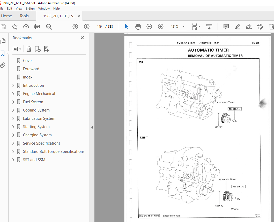 Toyota Land Cruiser 1985 2H 12H-T Engine Repair Manual - PDF DOWNLOAD