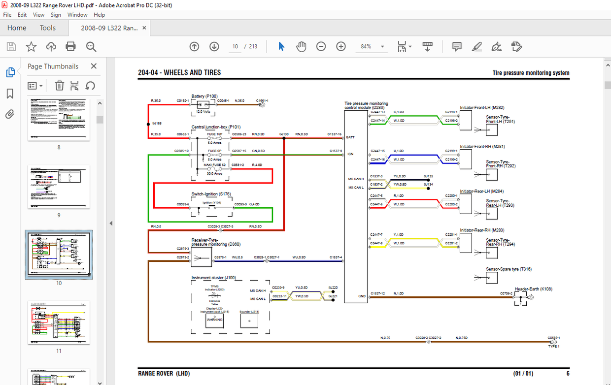 2007 Land Rover L322 Range Rover LHD Electrical Wiring Diagrams Manual ...