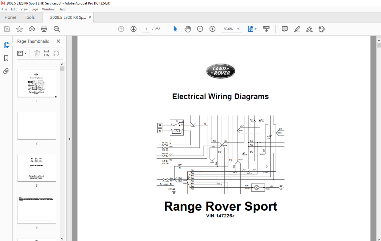 2007 Land Rover L320 Range Rover Sport Electrical Circuit Diagrams ...